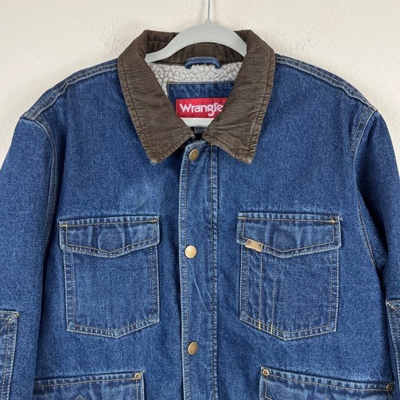 Wrangler | Jackets & Coats | Vintage Vtg Wrangler Sherpa Lined Denim ...